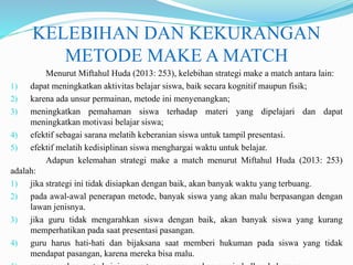 Pembelajaran metode make a match | PPTX