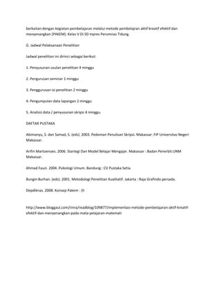 Pembelajaran pakem | DOC