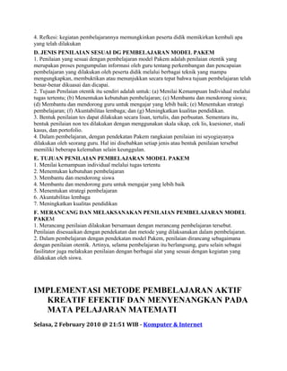 Pembelajaran pakem | DOC