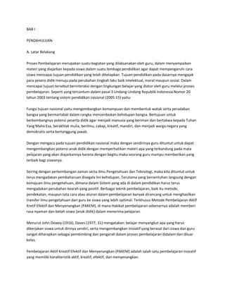 Pembelajaran pakem | DOC