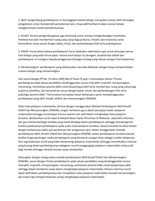 Pembelajaran pakem | DOC