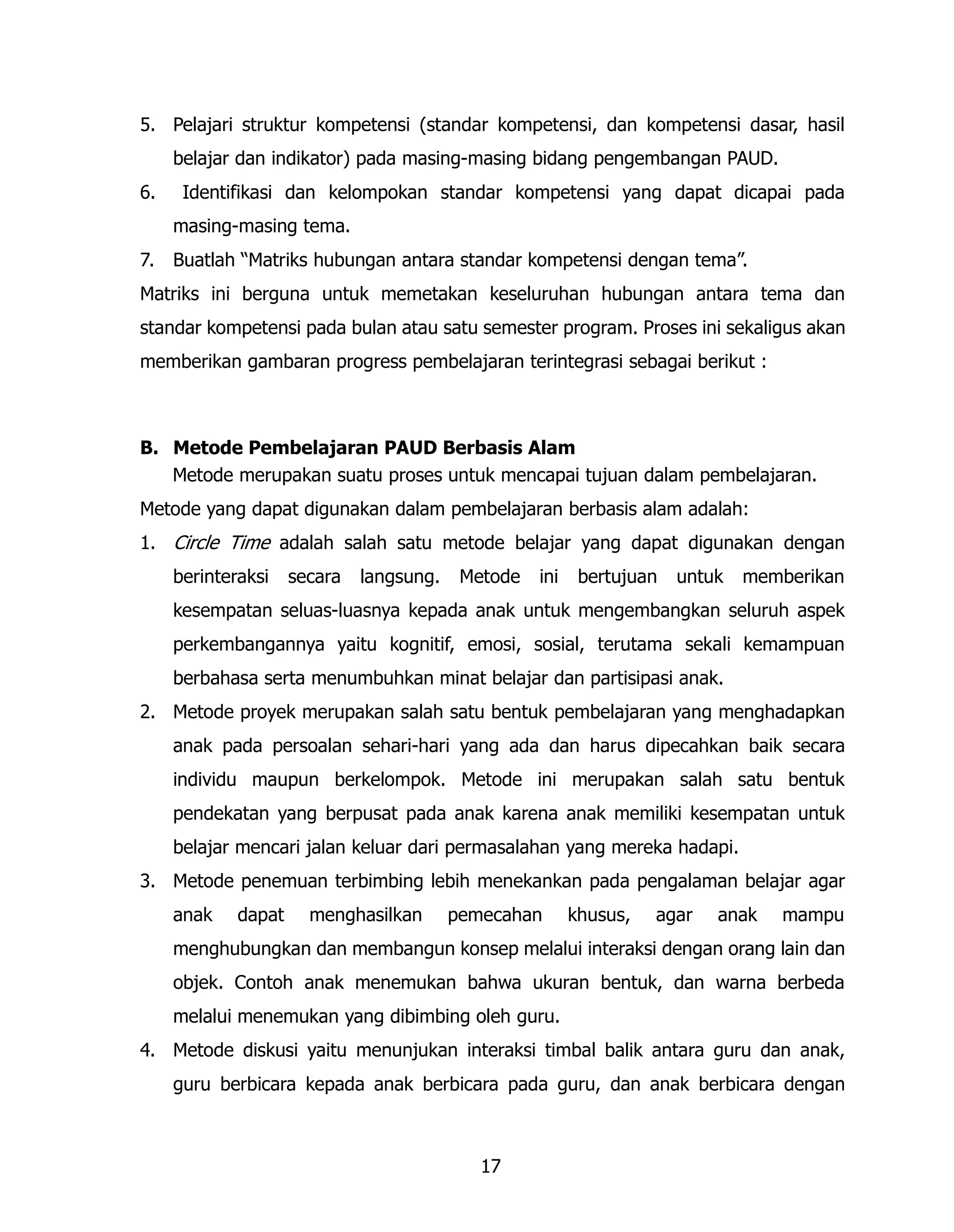 MODEL PEMBELAJARAN PAUD BERBABSIS ALAM by PAUD JATENG | PDF