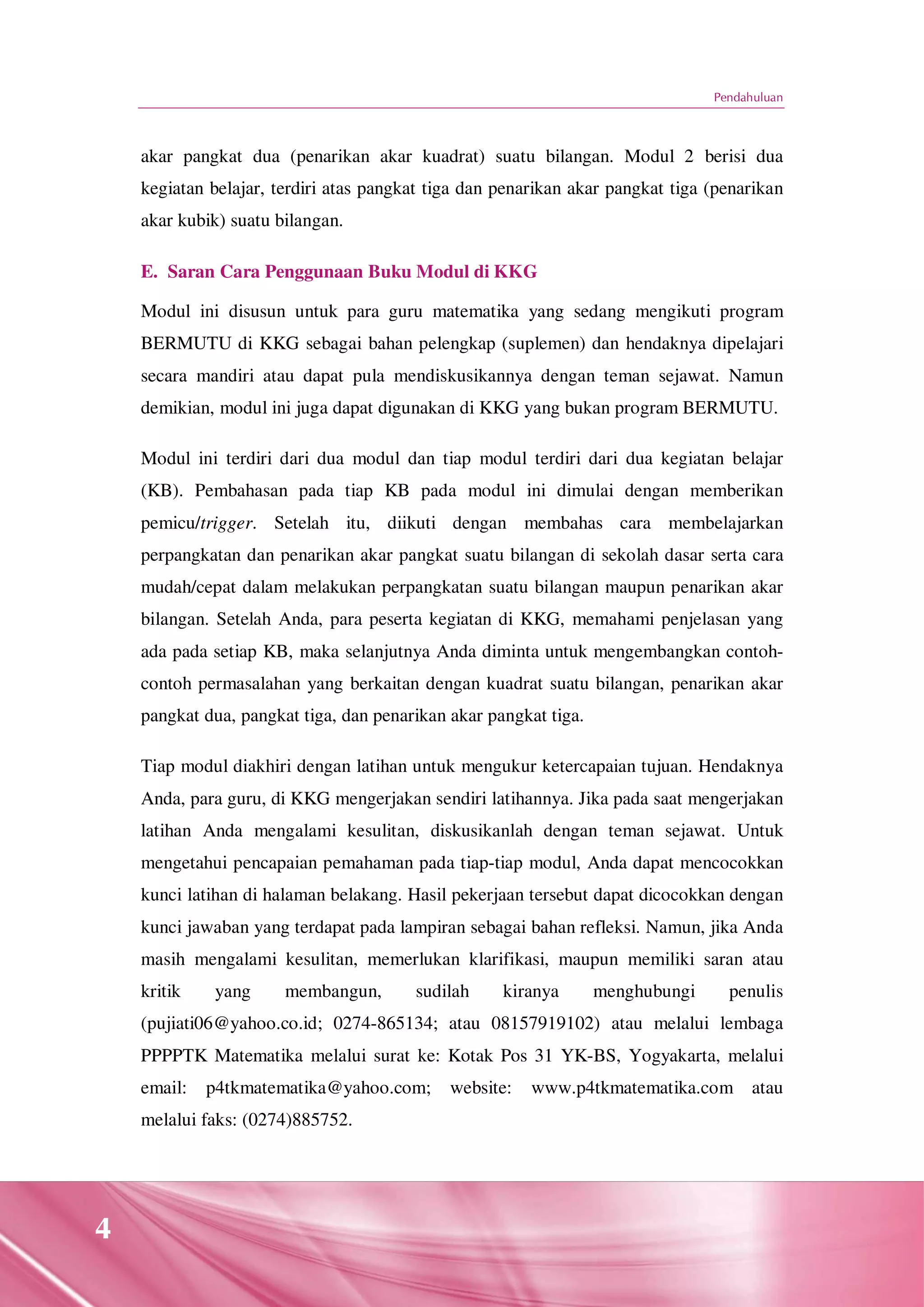 Pembelajaran perpangkatan dan penarikan akar bilangan di sd | PDF