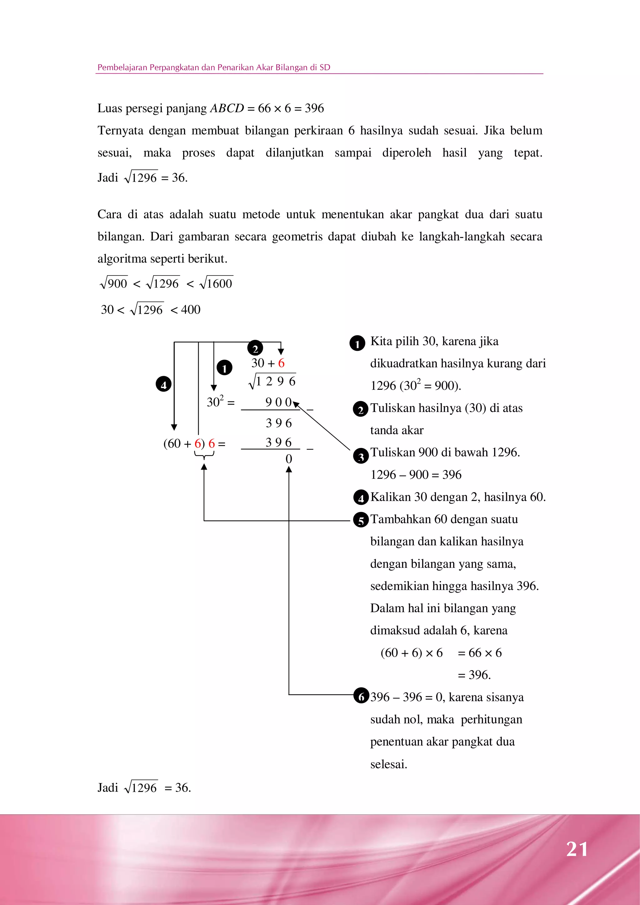 Pembelajaran perpangkatan dan penarikan akar bilangan di sd | PDF
