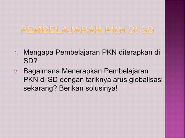 Pembelajaran pkn di sd | PPTX