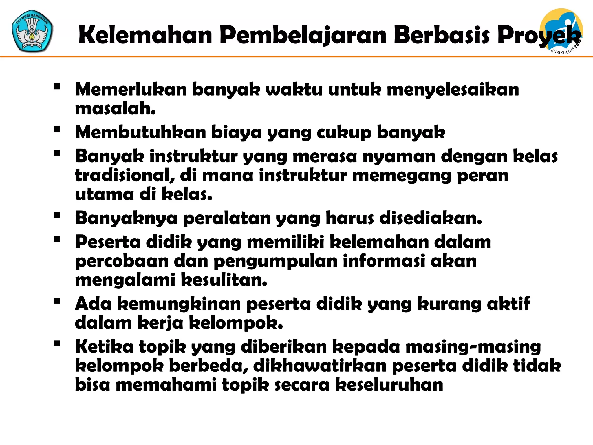 Pembelajaran project based learning | PPT