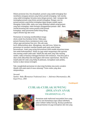 Pembelajaran sd mulok dolanan anak tradisional | PDF