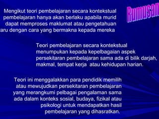 Pembelajaran secara kontekstual | PPT