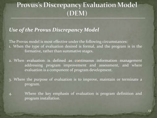 PROVUS'S DISCREPENCY EVALUATION MODEL | PPTX