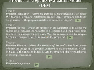 PROVUS'S DISCREPENCY EVALUATION MODEL | PPTX