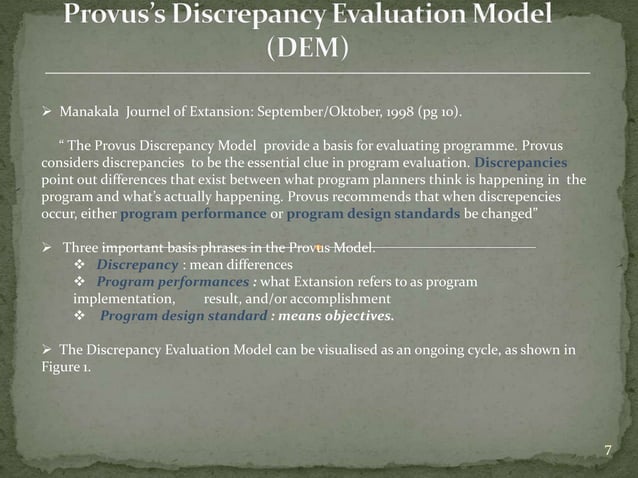 PROVUS'S DISCREPENCY EVALUATION MODEL | PPTX | Resume Writing and ...