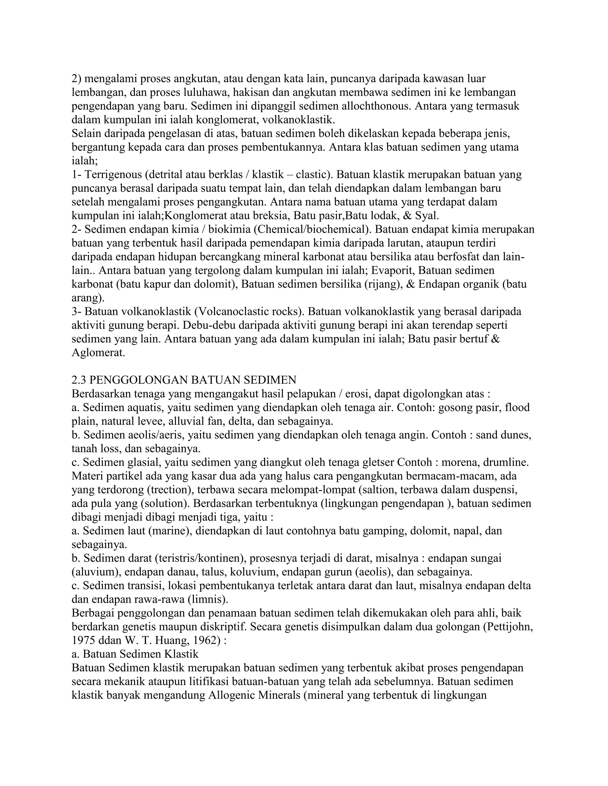 Pembentukan batuan sedimen | DOCX