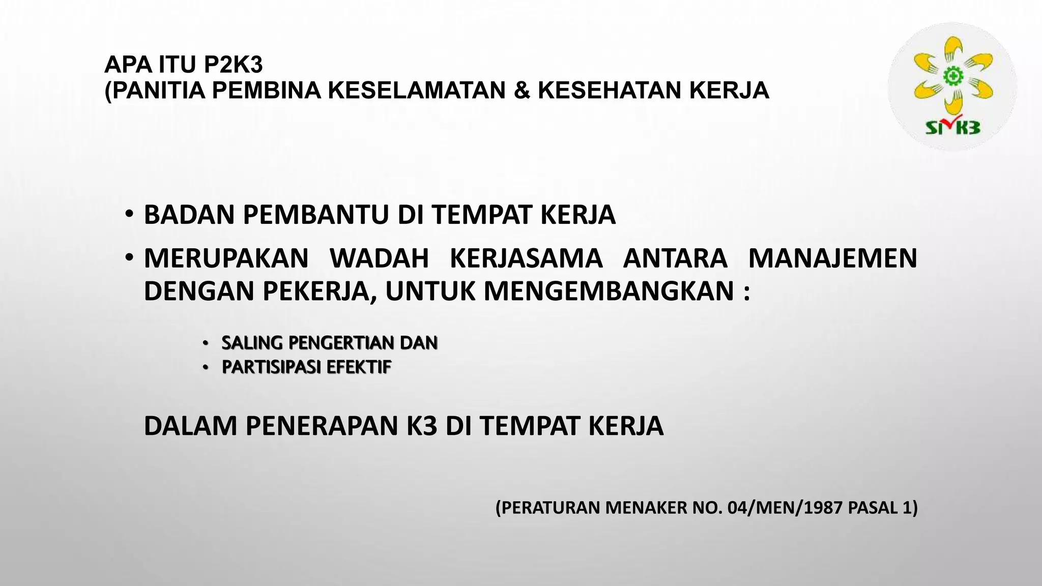 Pembentukan dan Peran P2K3 | PPTX