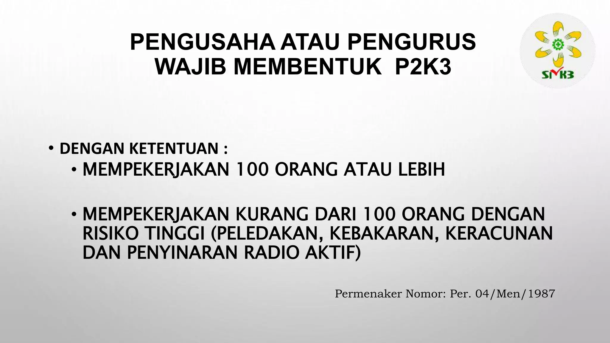 Pembentukan dan Peran P2K3 | PPTX