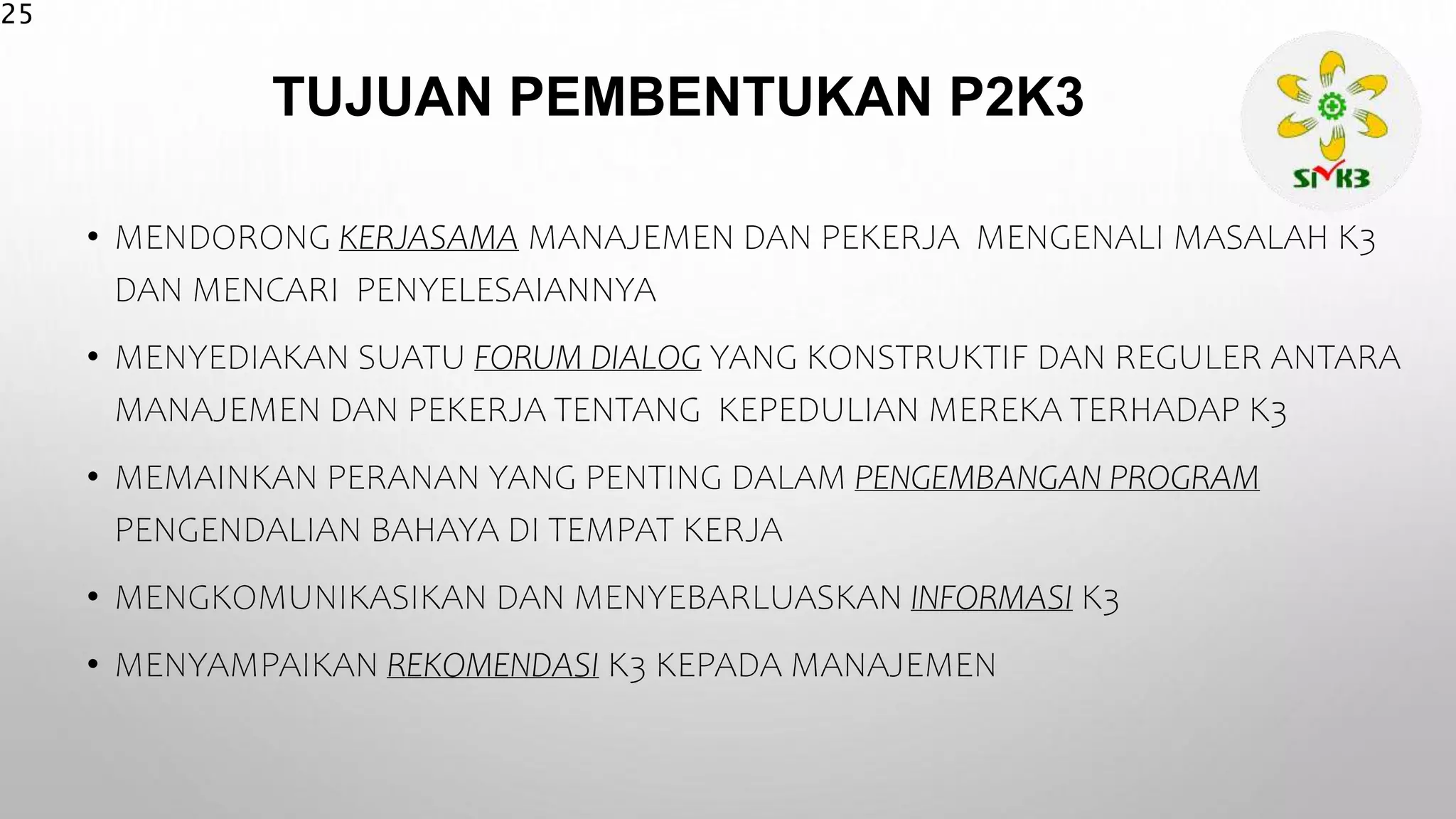 Pembentukan dan Peran P2K3 | PPTX