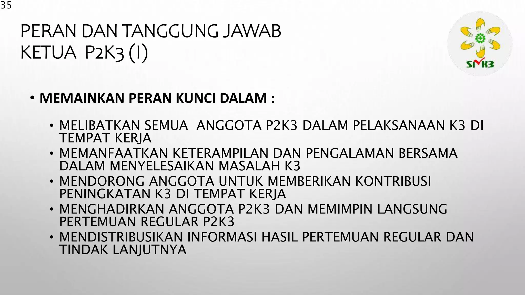 Pembentukan dan Peran P2K3 | PPTX