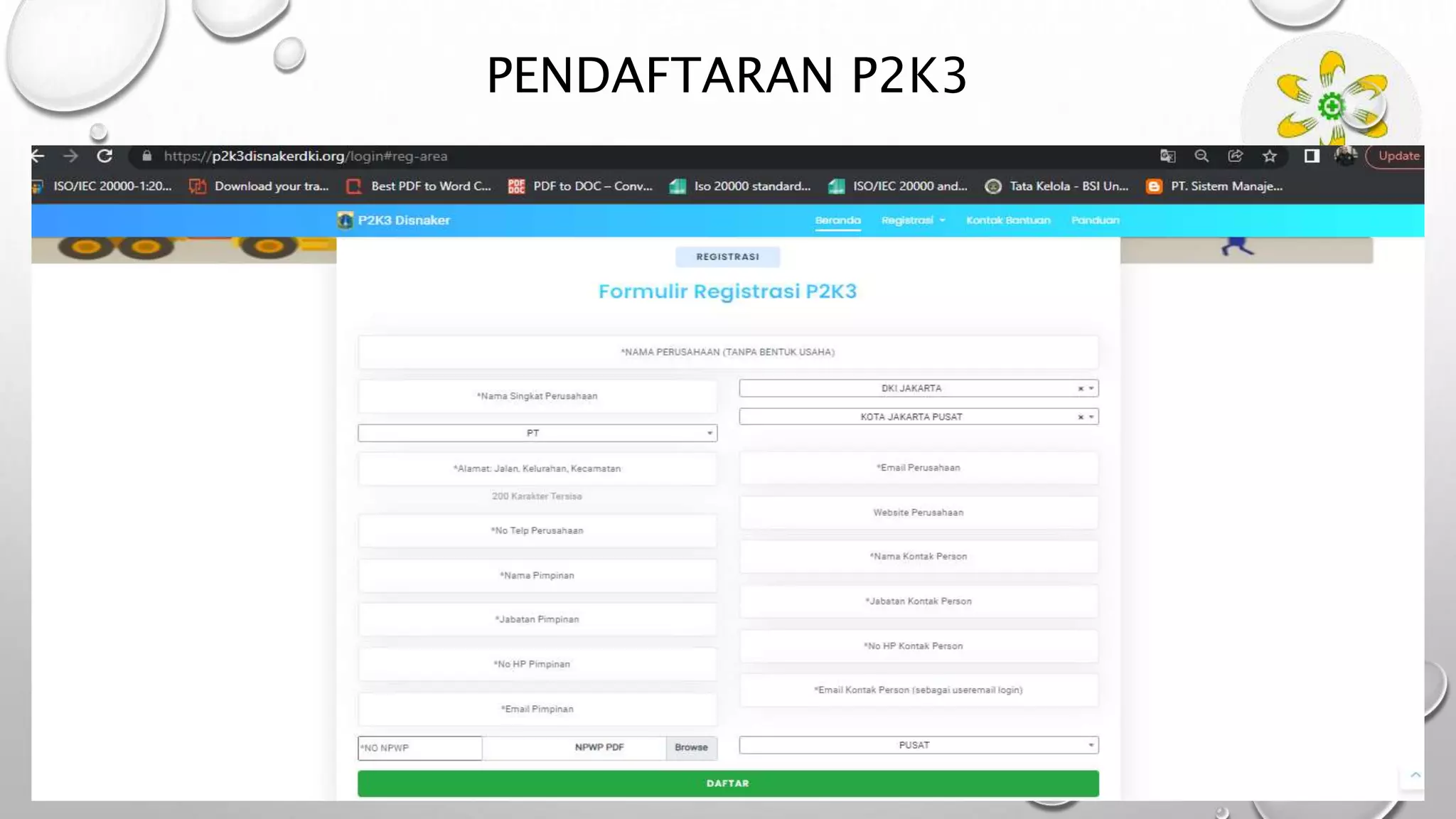 Pembentukan dan Peran P2K3 | PPTX