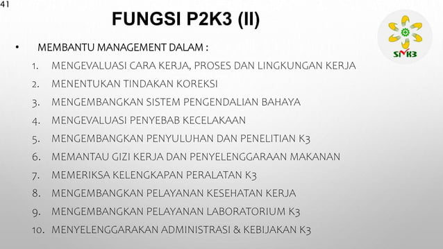 Pembentukan dan Peran P2K3 | PPTX