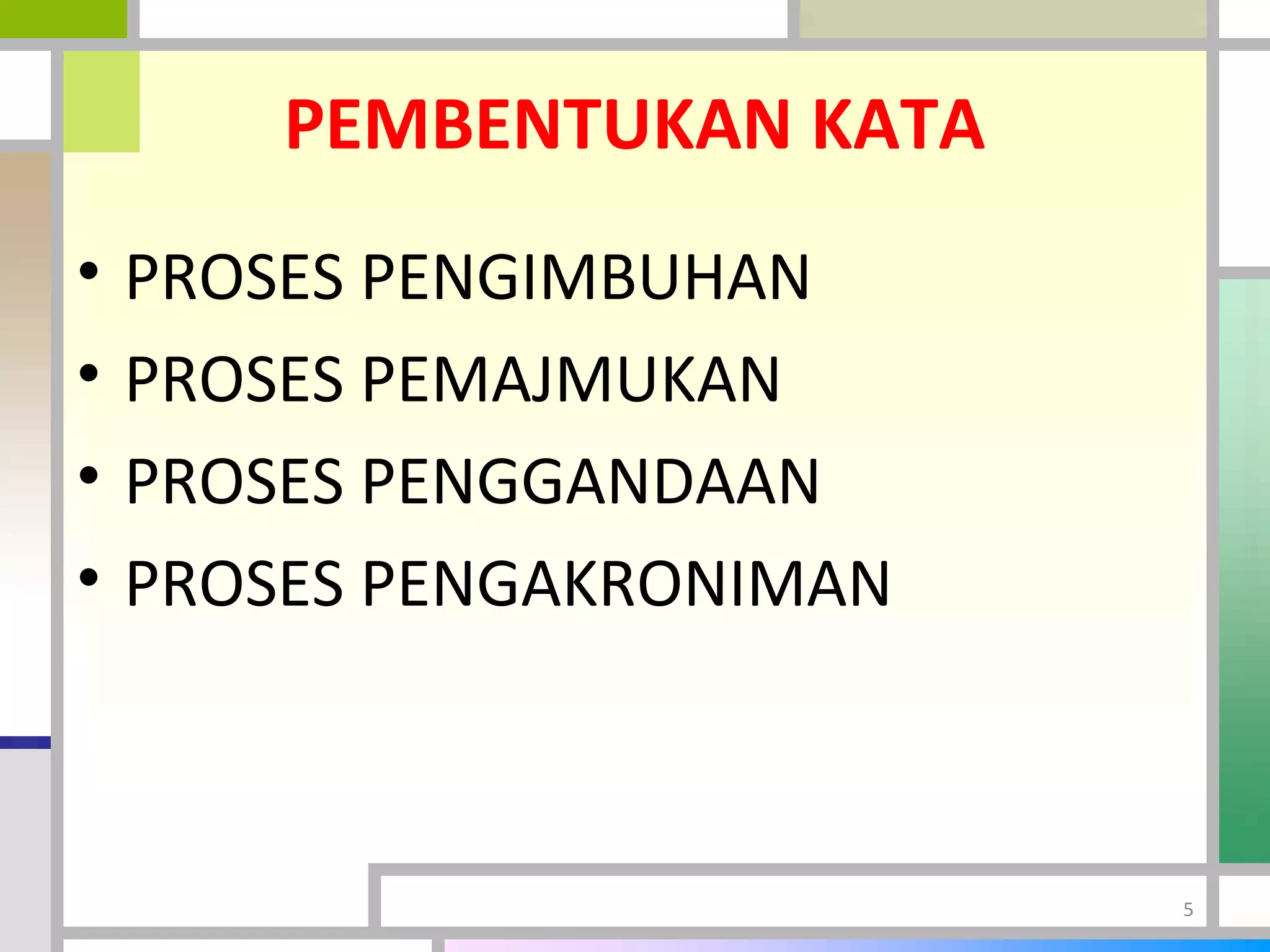 Pembentukan kata dalam bm | PPT