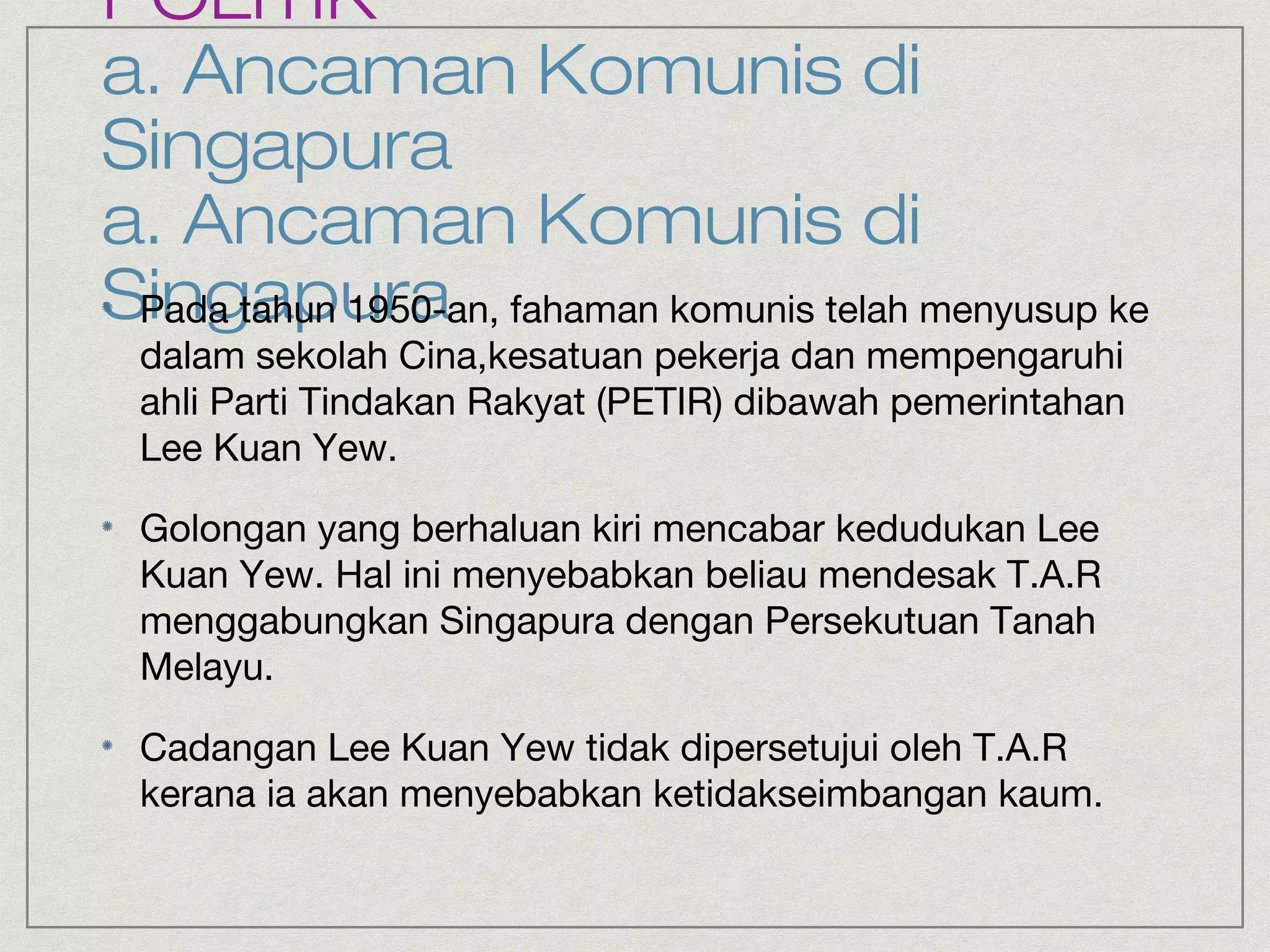 Pembentukan malaysia SEJARAH STPM PENGGAL 3 | PPT