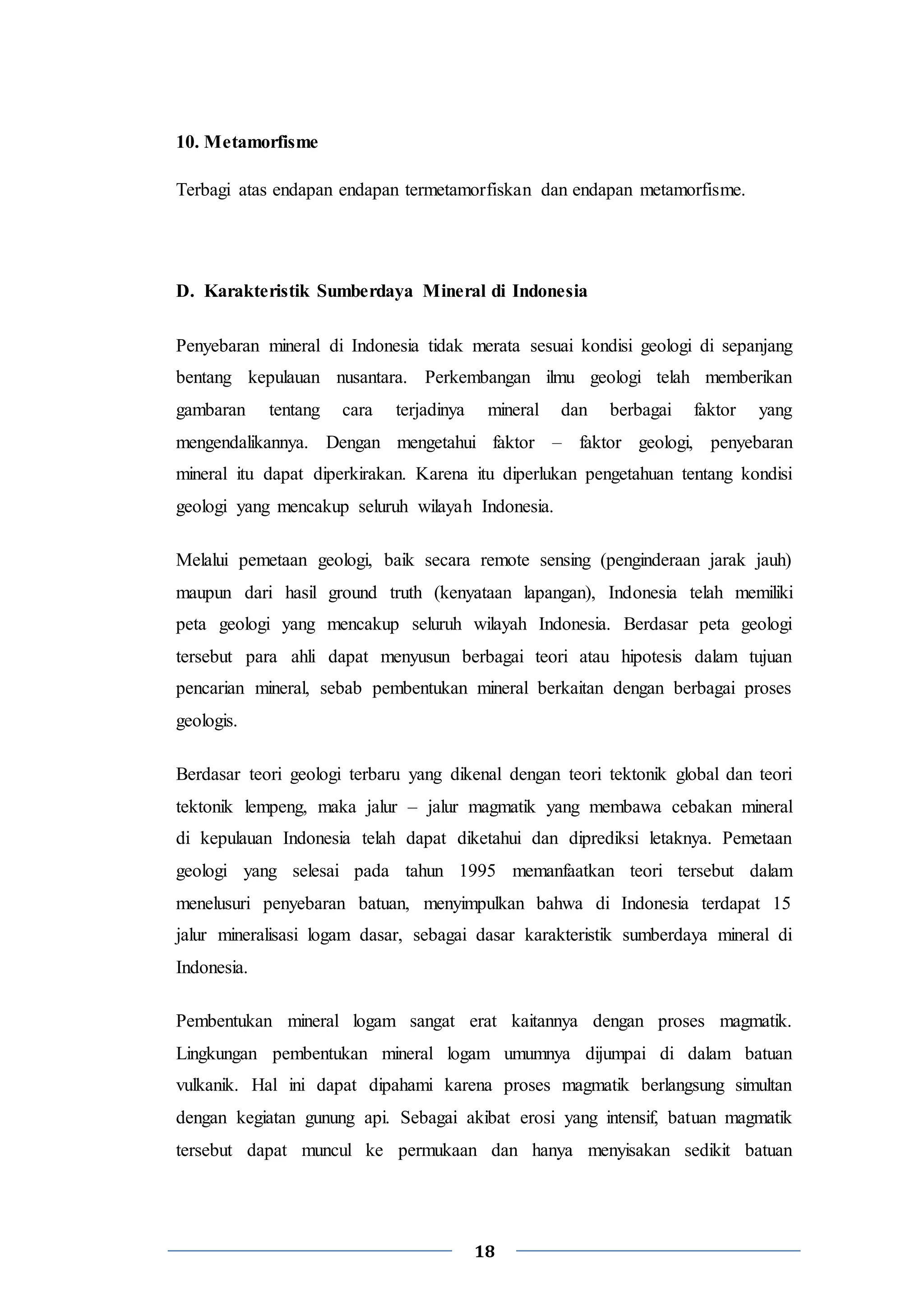 Pembentukan Mineral Logam di Indonesia | DOCX