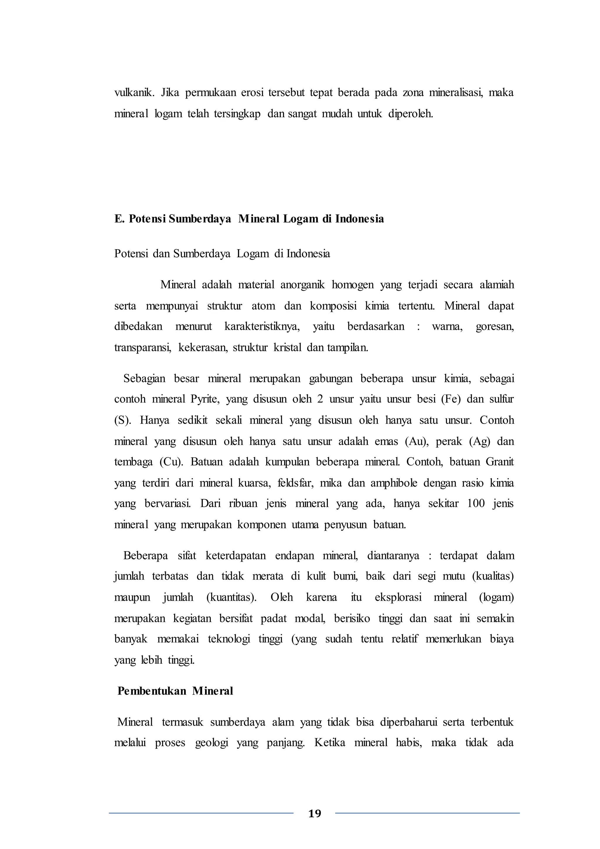 Pembentukan Mineral Logam di Indonesia | DOCX