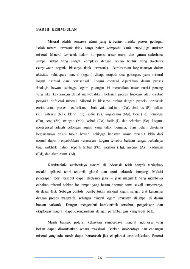 Pembentukan Mineral Logam di Indonesia | DOCX