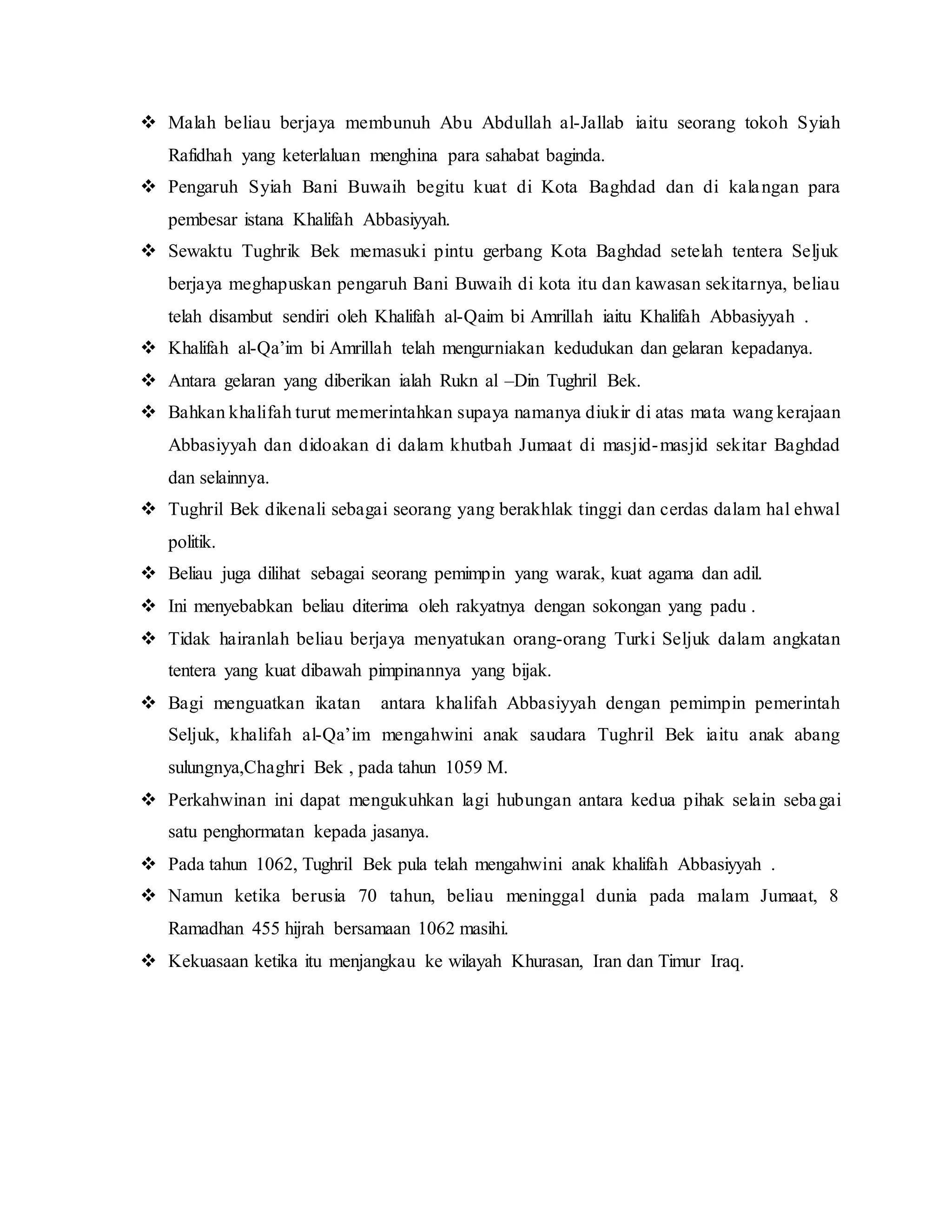 Pembentukan negara turki seljuk report | DOCX