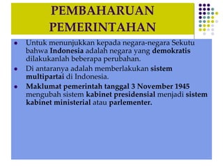 Pembentukan pemerintah indonesia | PPTX