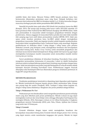 Pemberdayaan anggota ranting aisyiyah grendeng dalam identifikasi keamanan jamu tradisional ...