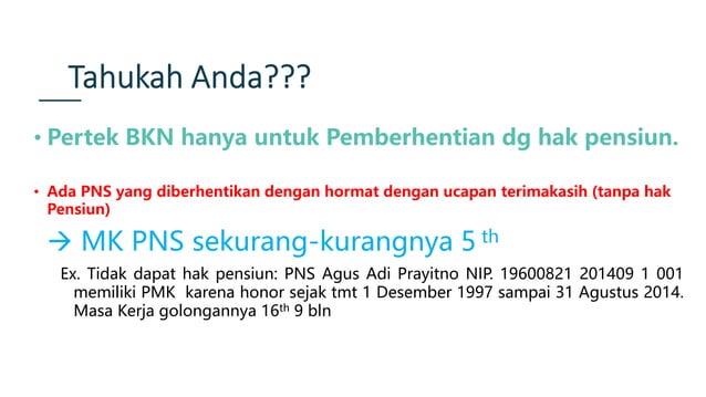 Presentasi Pemberhentian/Pensiun SIASN 2023 | PPTX