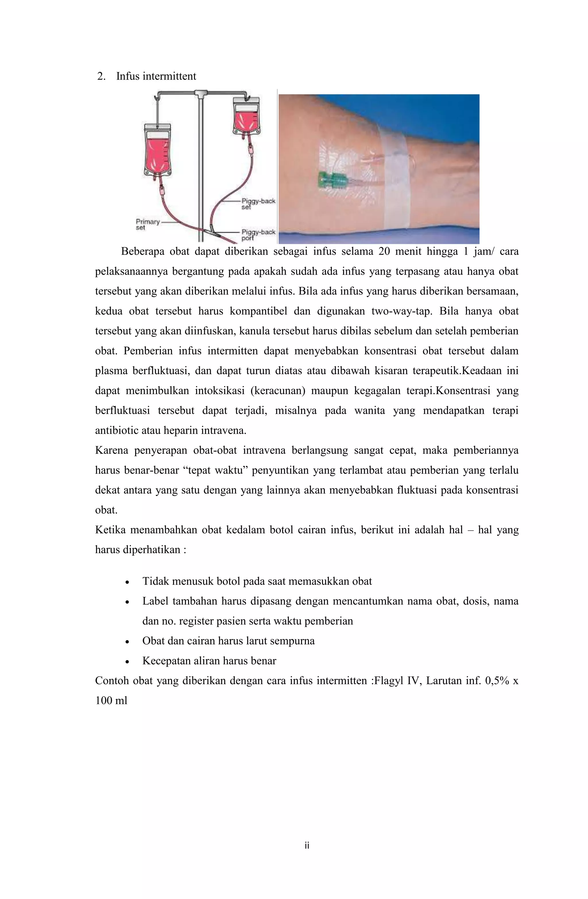 Pemberian obat melalui selang intravena | DOTX