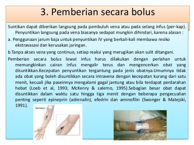 Pemberian obat melalui selang intravena