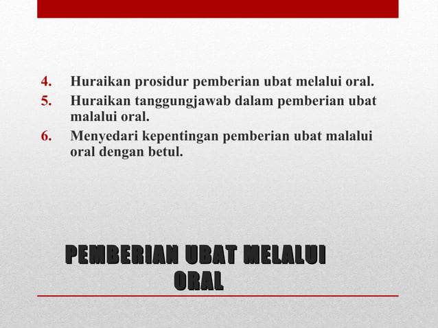 PEMBERIAN UBAT SECARA ORAL | PPT