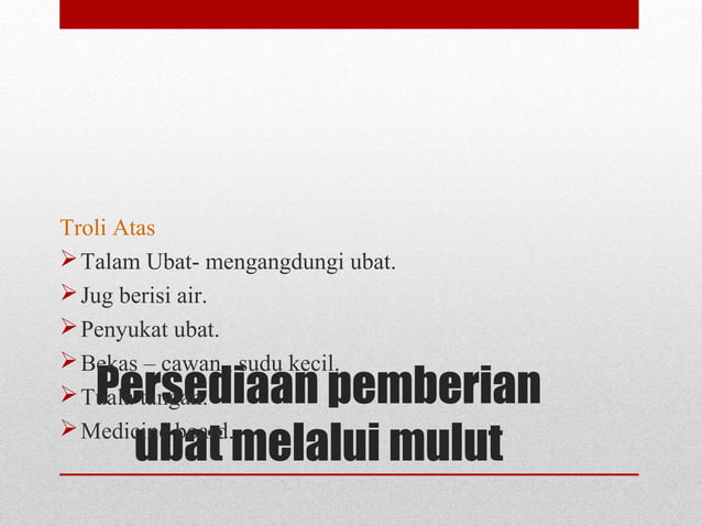 PEMBERIAN UBAT SECARA ORAL | PPT