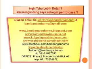 Pembicara seminar bambang suharno | PPTX