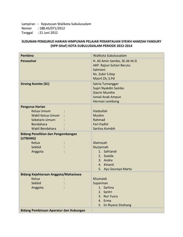 STRUKTUR ORGANISASI | PDF