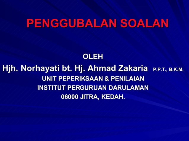 Pembinaan Soalan | PPT