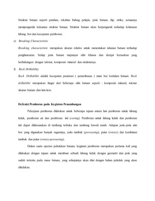 Pemboran lubang ledak | DOCX