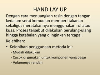 Pembuatan cetakan dan metode lay up kapal FRP | PPTX