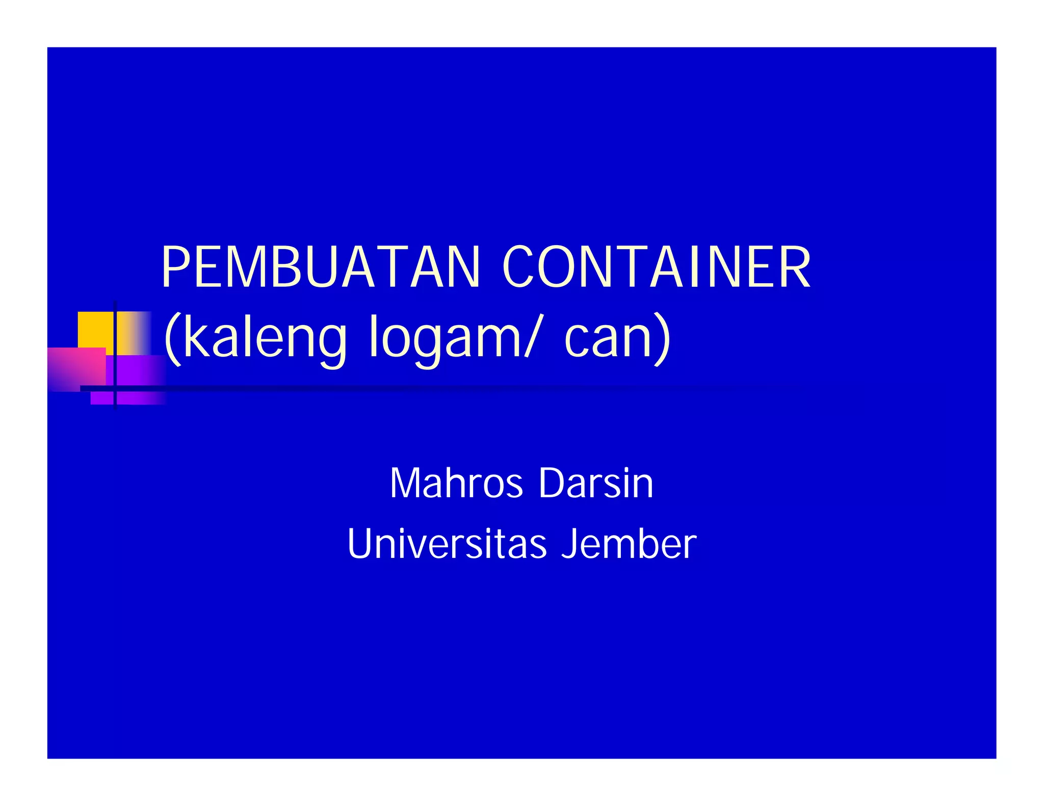 Pembuatan container | PPT