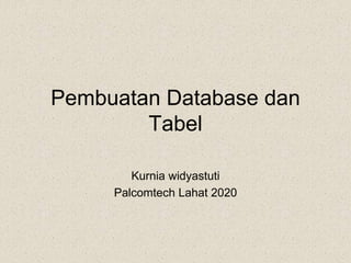 Pembuatan database dan tabel | PPTX