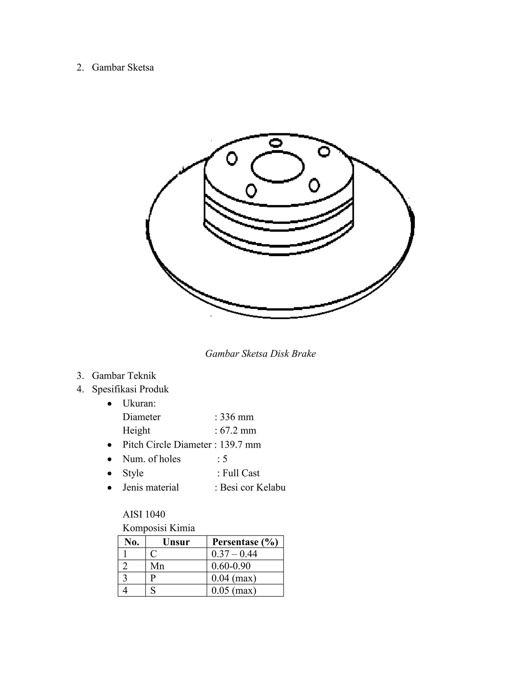 Pembuatan disc brake mobil | DOCX