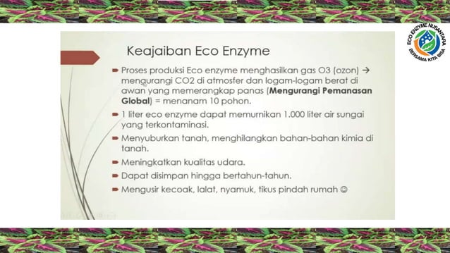 Pengertian Eco Enzyme, Manfaat, dan Cara Membuatnya | PPT