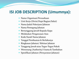 Panduan Membuat Job Description | PDF