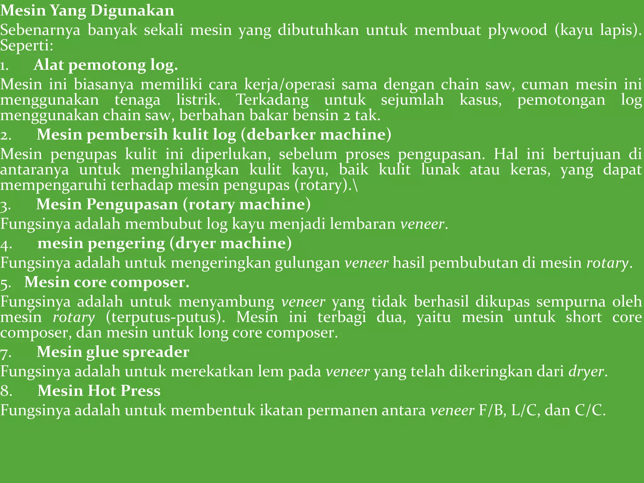 Pembuatan kayu lapis | PPT