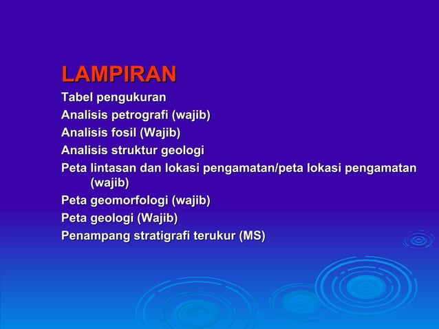 Pembuatan laporan pemetaan geologi | PPT