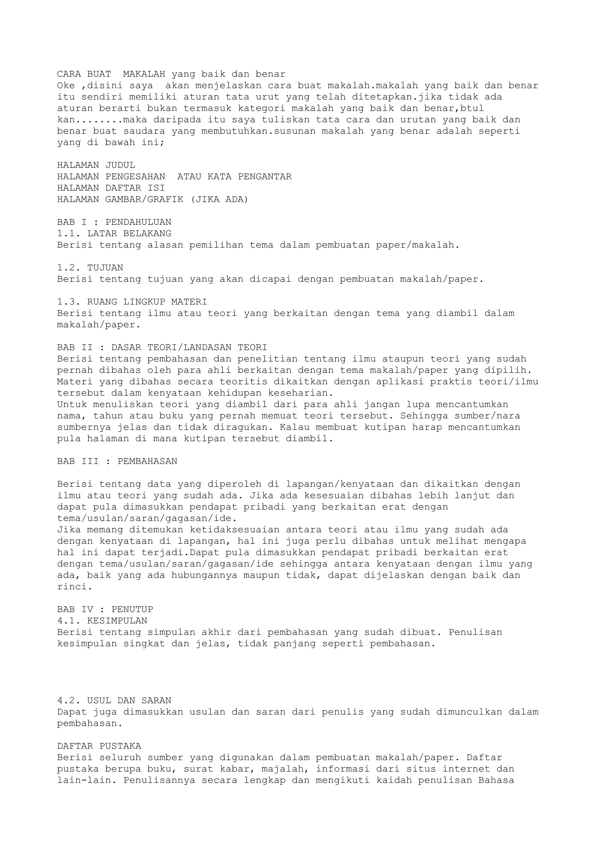 Pembuatan makalah yang baik dan benar | PDF