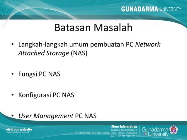 Pembuatan network attached storage dengan sistem operasi freeNAS | PDF