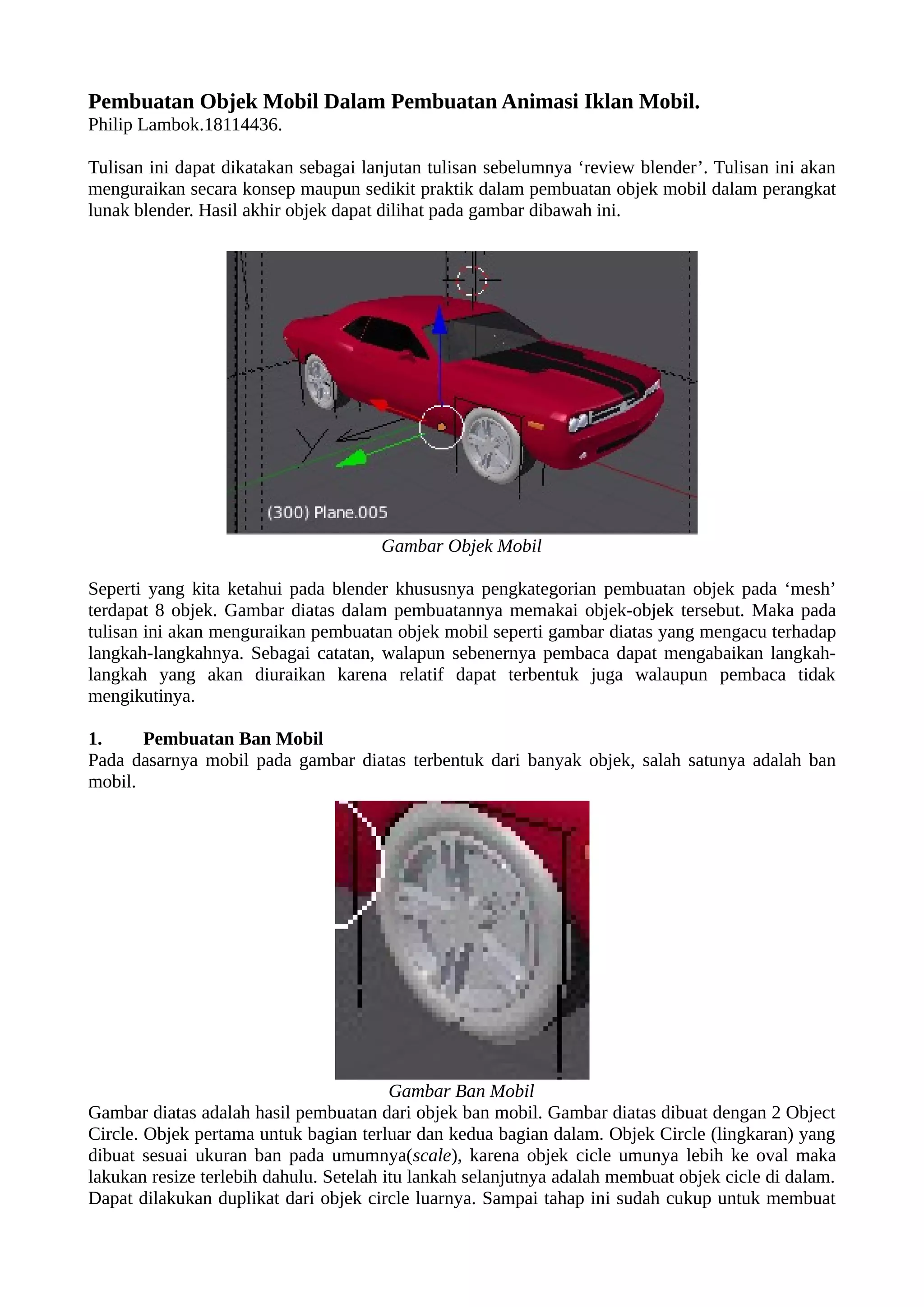 Pembuatan objek mobil | PDF